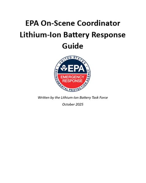 Epa Releases Lithium Ion Battery Response Guide Firefighter Close