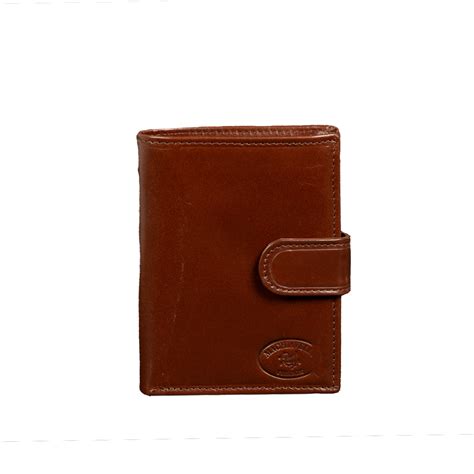 Vertical Leather Wallet With Button Closure Machiavelli Leather