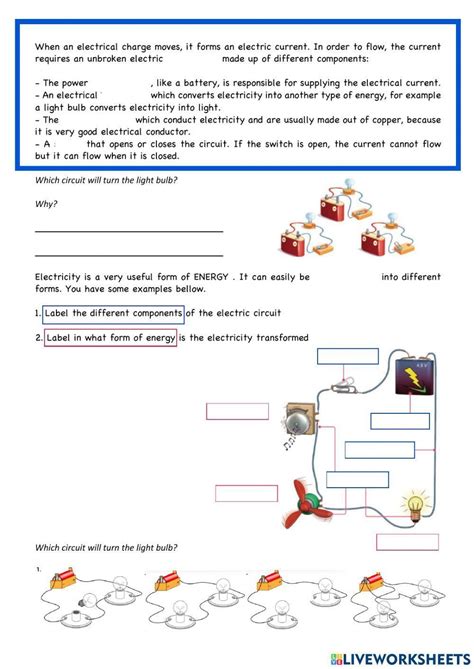 Static And Current Electricity Worksheet Live Worksheets