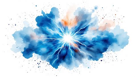 Free Electric Blue Burst Image Watercolor Explosion Electric