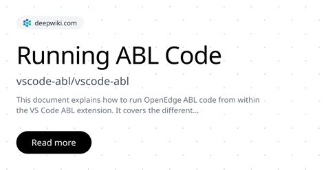 Running Abl Code Vscode Ablvscode Abl Deepwiki