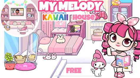 My Melody 🌸 Avatar World Kawaii House Free Items Pink House Design