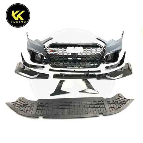 Rs6 Style Full Body Kit Front Bumper Grille Side Skirt Rear Diffuser