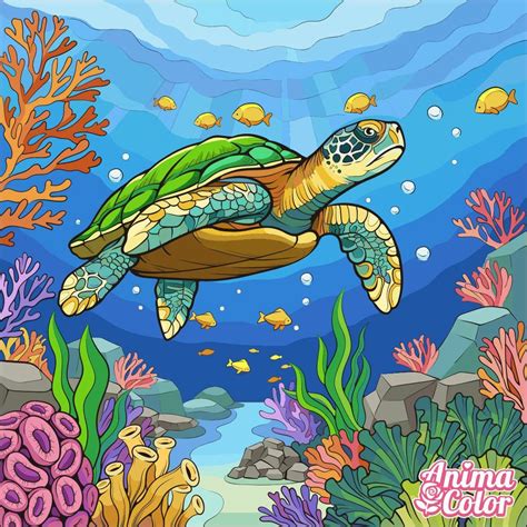 Adorable Sea Turtle Swimming In The Ocean