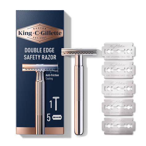 King C Gillette Mens Double Edge Safety Razor With 5 Double Edge