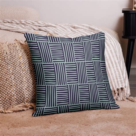 Pillow Abstract Modern Minimalist Design For Home And Living Spaces Navy