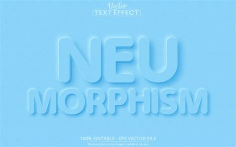 Neumorphism Editable Text Effect Minimalistic Blue Color Font Style