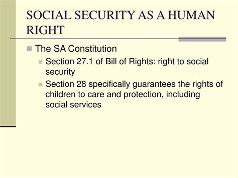 Ppt Social Security And Human Rights The South African Experience