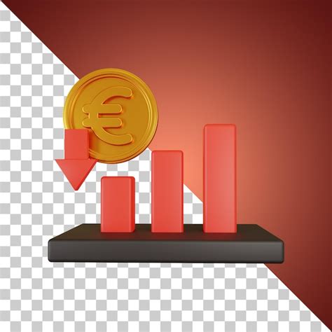 Premium Psd Euro Decrease Graph 3d Rendering