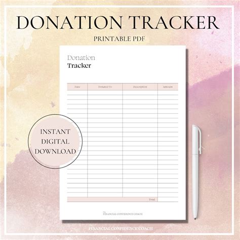 Donation Tracker Donation Spreadsheet Donation Tracking Track My