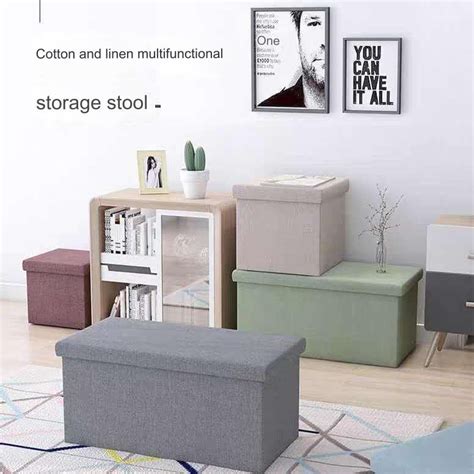 Fabric Storage Stool Storage Stool Sofa Stool Rectangular Bedside Splicing Widened Storage