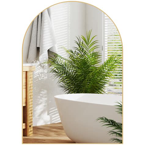 Homcom Specchio Da Parete Arrotondato Specchio Da Bagno Con Cornice In