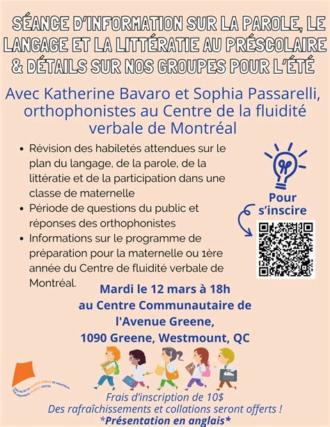 Preschool Activities Montreal Fluency Centre
