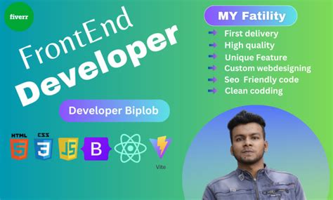 Be Your Frontend Web Developer Using React Js And Js By Biplobb Fiverr