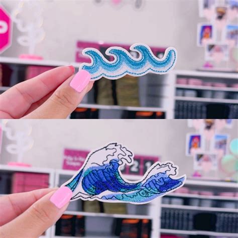 Waves Embroidered Patch Pretty In Pink Transfers