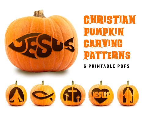 Christian Pumpkin Carving Patterns Jesus Stencils To Share Etsy