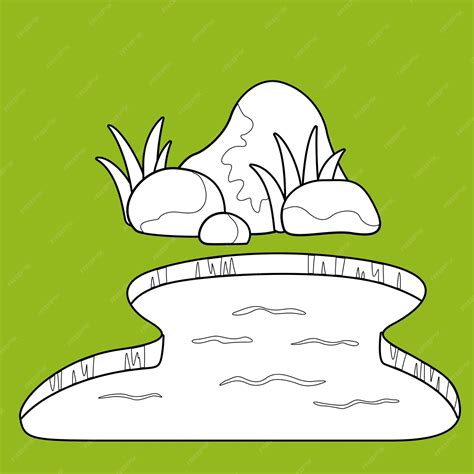 Premium Vector Cute Pond Theme Digital Stamp