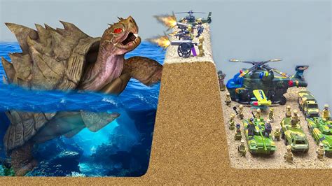 Turtle Vs Lego People Army Giant Turtles Fight With Tiny Lego People
