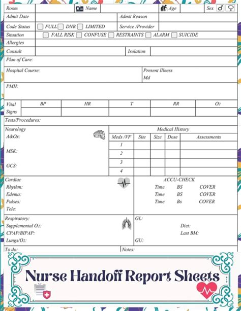 Nursing Hand Off Report Template