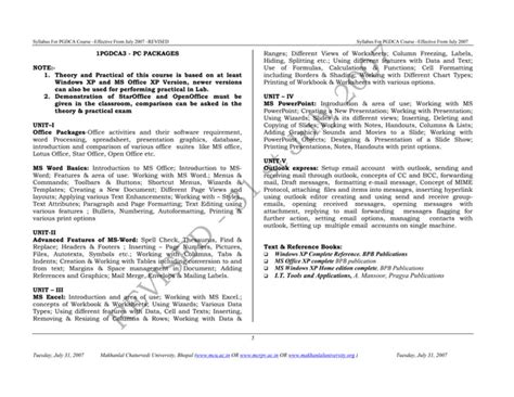 Pgdca Final Syllabus2007revised31stjuly2007 Ppt