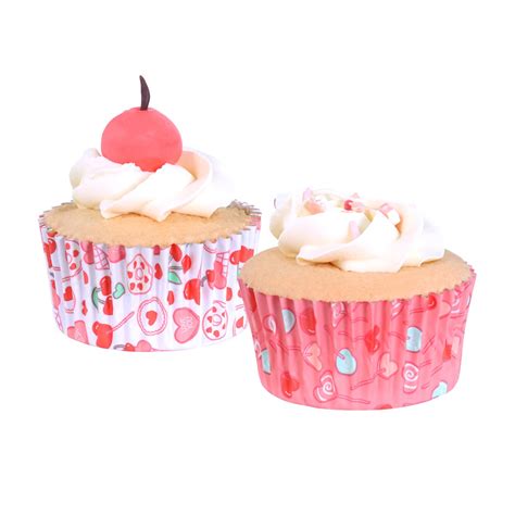 Valentines Foil Lined Cupcake Cases Sweet Love Pack Of 60