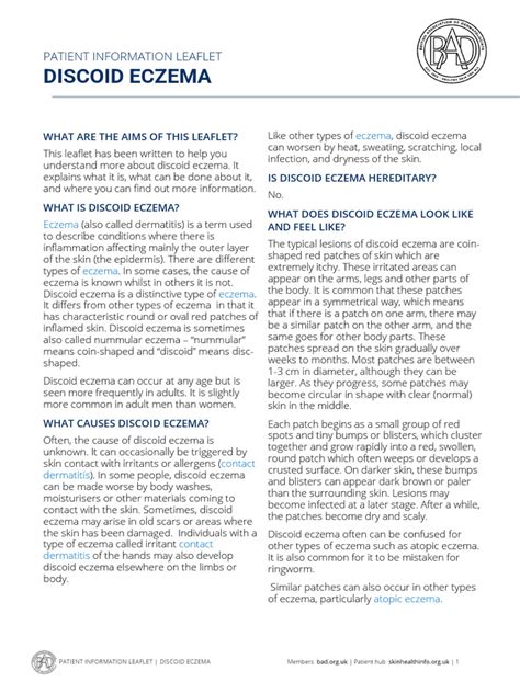 Understanding Discoid Eczema A Guide Pdf Dermatitis Topical