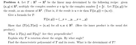 solved problem 4 ﻿let t r2→r2 ﻿be the linear map determined