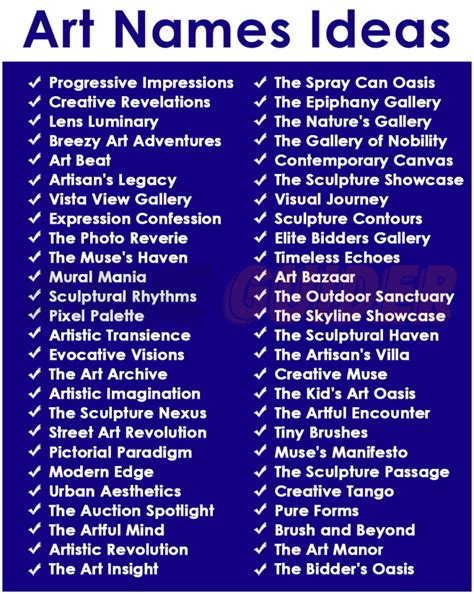 1000 Art Names Ideas And Suggestions Name Guider
