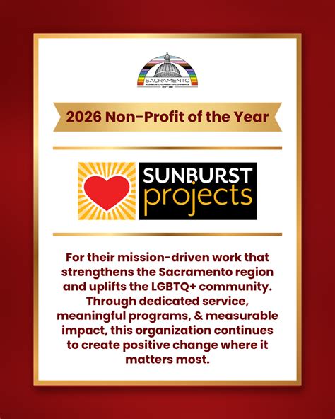 Sacramento Rainbow Chamber Of Commerces 2026 Non Profit Of The Year
