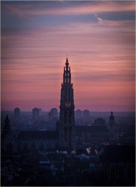 Premium Photo View Of Tower At Sunset