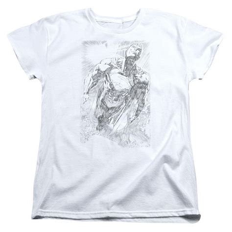 Superman Exploding Space Sketch Short Sleeve Womens T Shirt