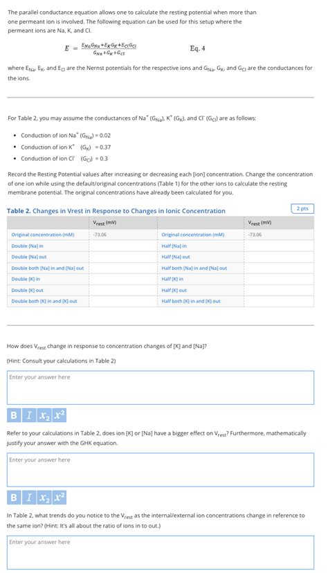 The Parallel Conductance Equation Allows One To