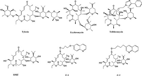 Chemical Structure Of Tylosin Erythromycin Telithromycin Omt C 1