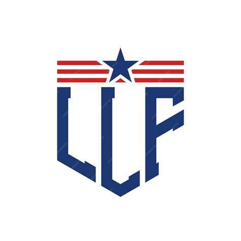 Premium Vector Patriotic Llf Logo With Star And American Flag Straps Letter Llf Logo With Usa Flag