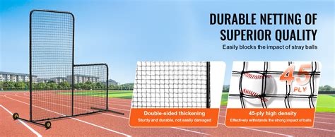 Vevor L Screen Baseball For Batting Cage 7x7 Ft Softball Safety Screen Body Protector Portable