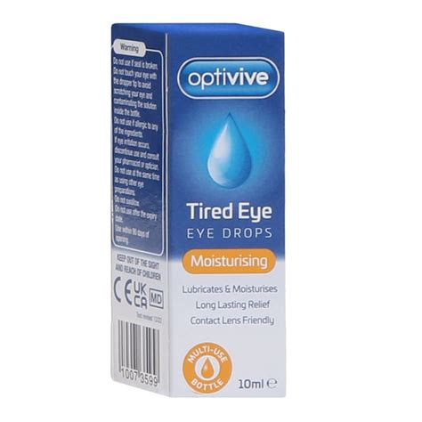 Optivive Tired Eye Moisturising Eye Drops 10ml Home Bargains