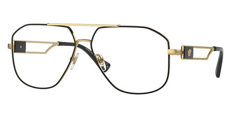 Versace Ve1287 1443 Eyeglasses In Black On Gold Smartbuyglasses Usa