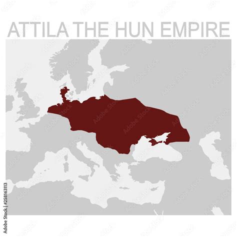 Póster Vector Map Of The Attila The Hun Empire Cuadro Para Pared