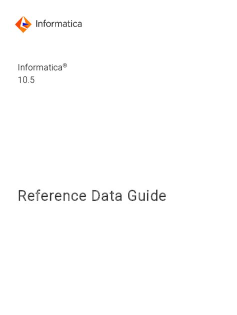Fillable Online Informatica 105 Reference Data Guide English