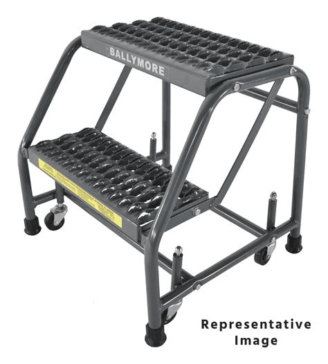 Spring Loaded Caster Ladders 2 Step 20 In Wide Base 21 In Deep Top