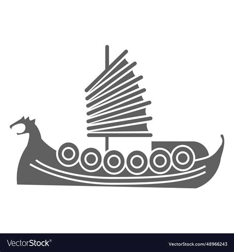 Red Sail Shield Ship Black Royalty Free Vector Image