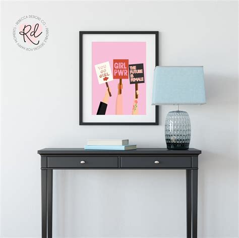 Girl Power Poster Printable Feminist Poster Girl Power Print Women