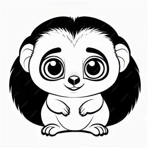 Cuscus Outline Black And White Cute Coloring Book Premium Ai Generated Image