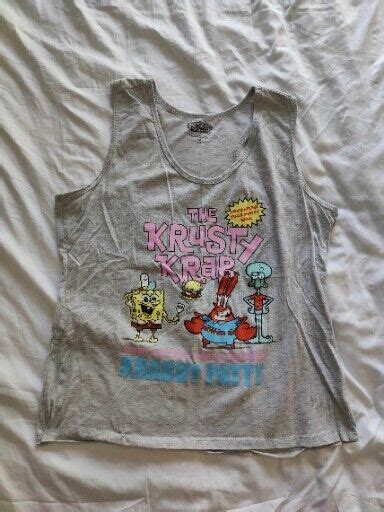 Spongebob Squarepants Gray Tank Top Xxl Gem