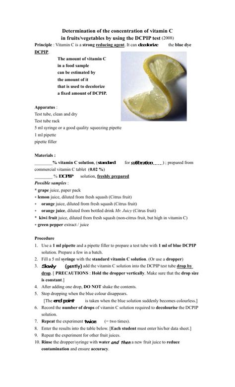 Vitamin C Test Reagent With Bottle Tab 52 Off