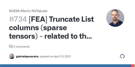 Fea Truncate List Columns Sparse Tensors Related To The Groupby Op · Issue 734 · Nvidia