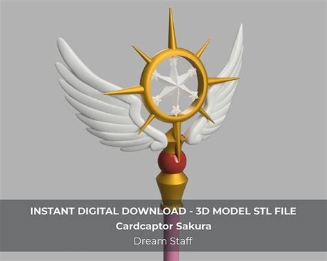 Cardcaptor Sakura Dream Staff Clear Card 3d Model 3d Model 3d Printable