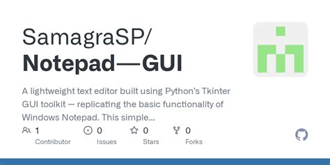 Github Samagraspnotepad Gui A Lightweight Text Editor Built Using