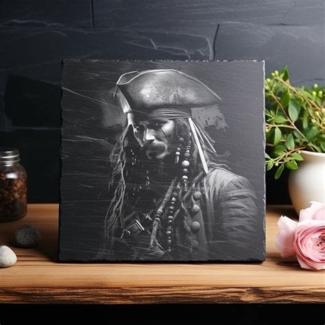 Johnny Depp Pirate Sparrow Caribbean Laser Png File Slate Engraving