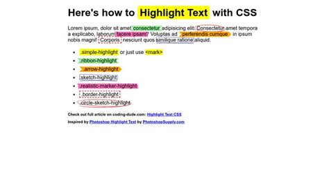 Css Highlight Text